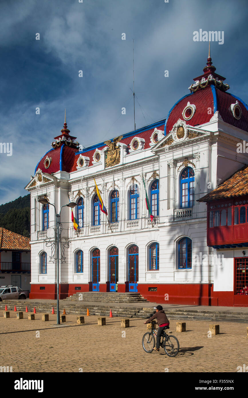 A government building in the town of Zipaquira in Colombia Stock Photo ...