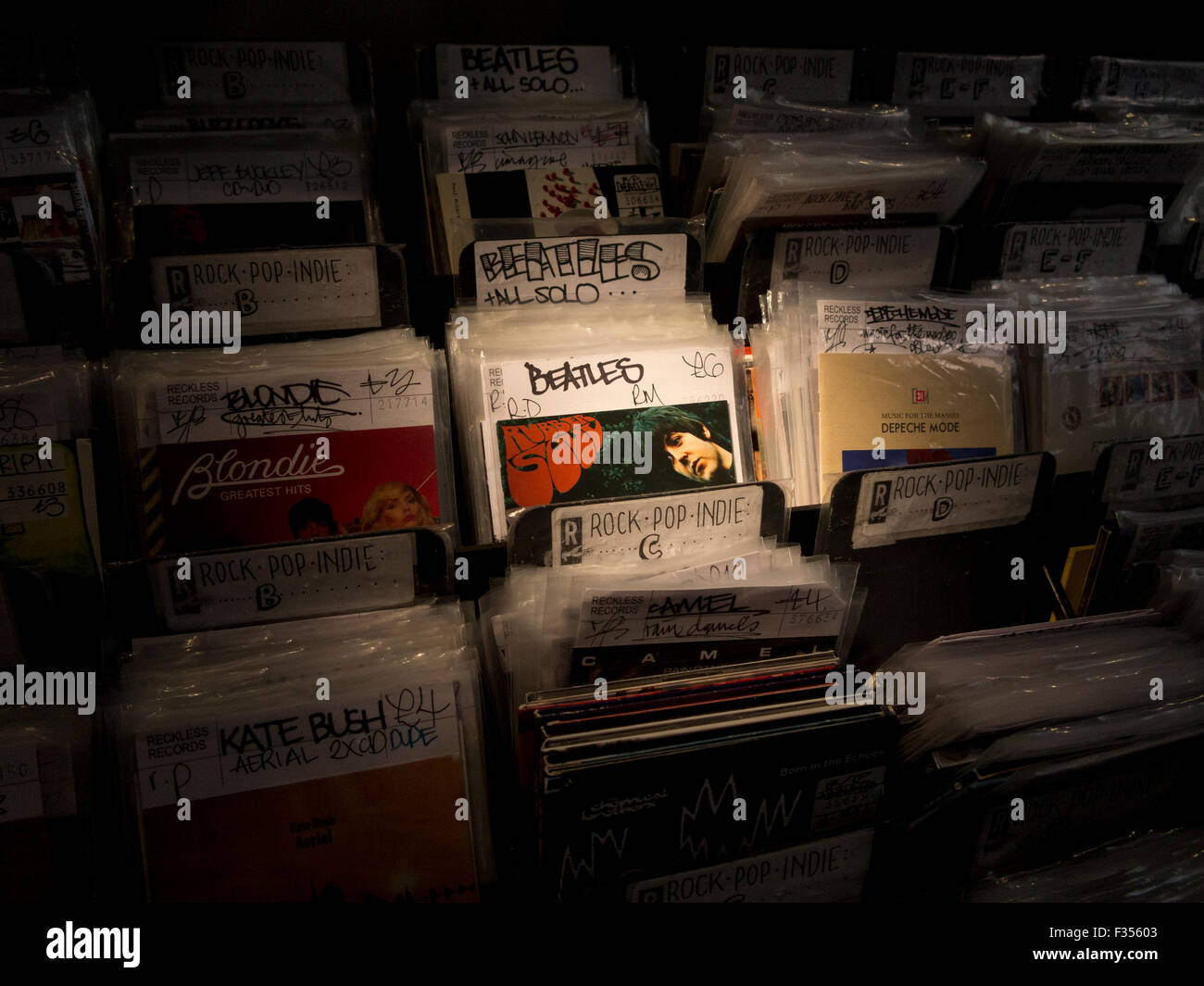 vinyl and CDs in a record shop Stock Photo - Alamy