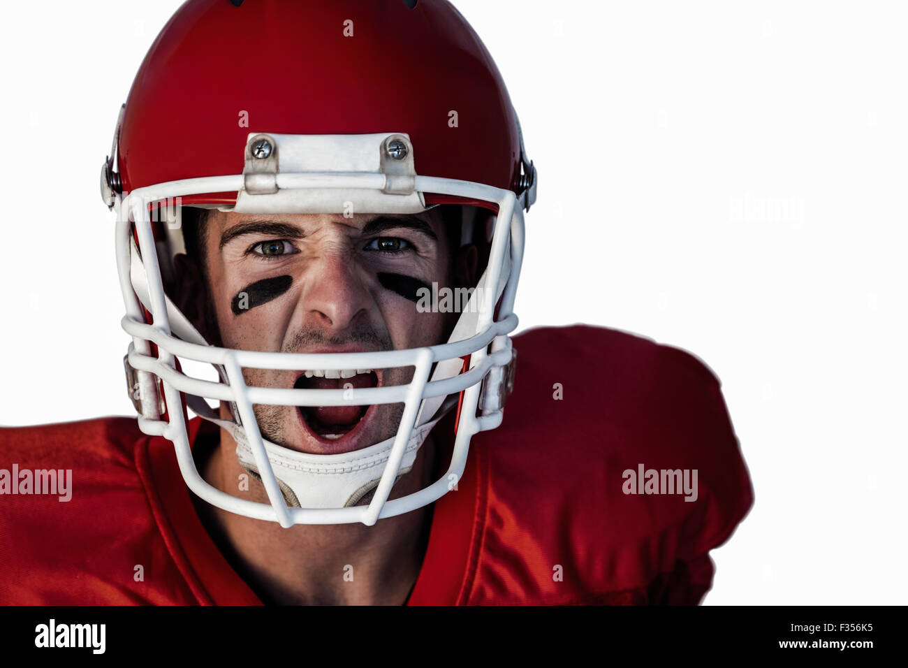 Portrait of rugby player screaming Stock Photo - Alamy