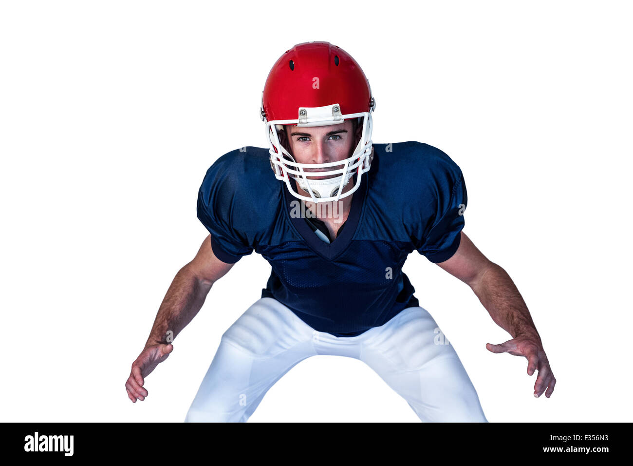 Portrait of rugby player in position Stock Photo - Alamy