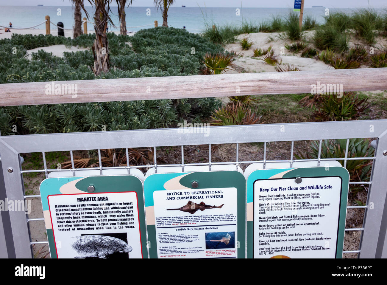 Miami Beach Florida,Atlantic Ocean,South Pointe Park,Point,signs ...