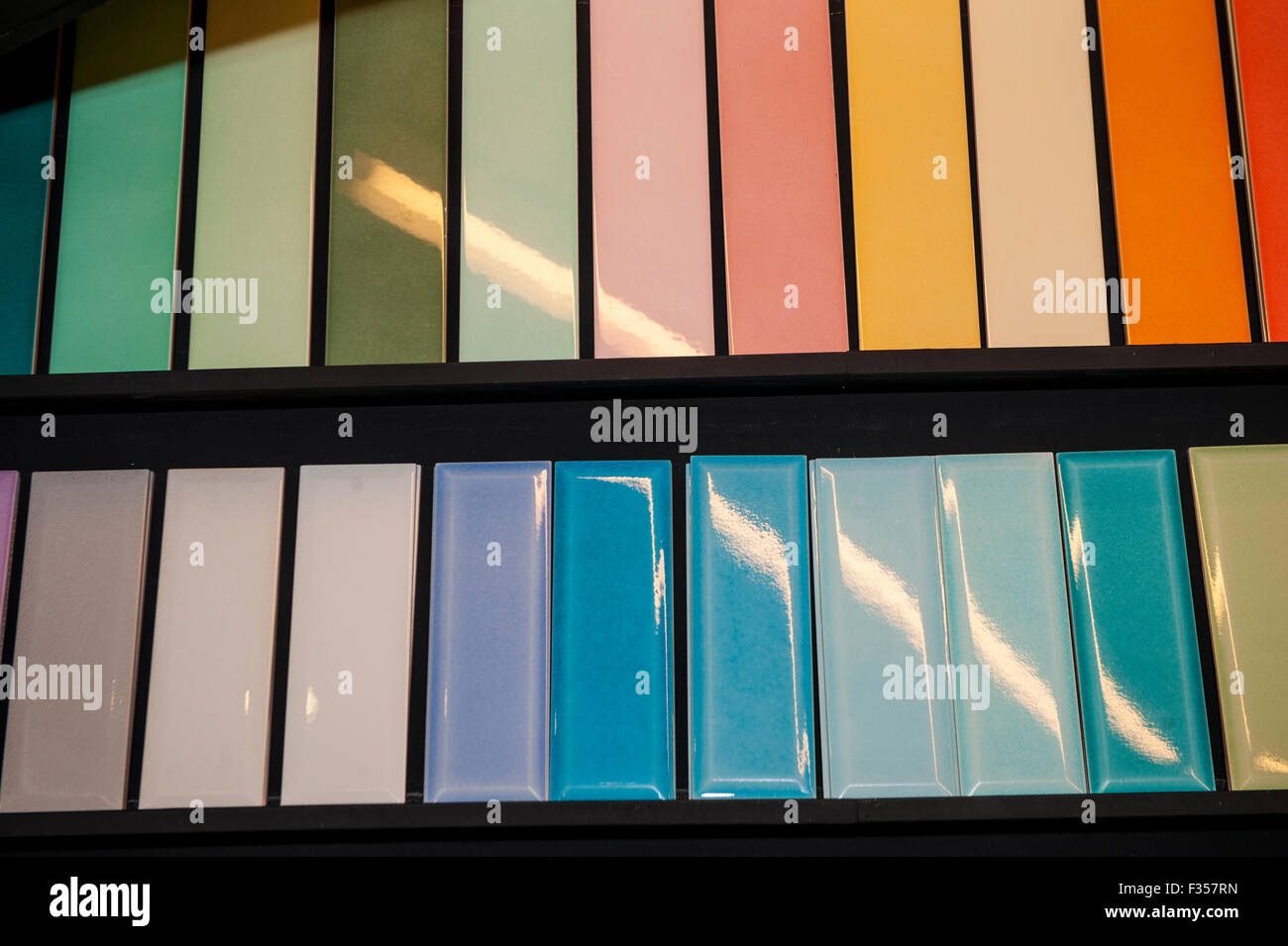 Bright colours for interior design tiles swatches and tassles Stock ...