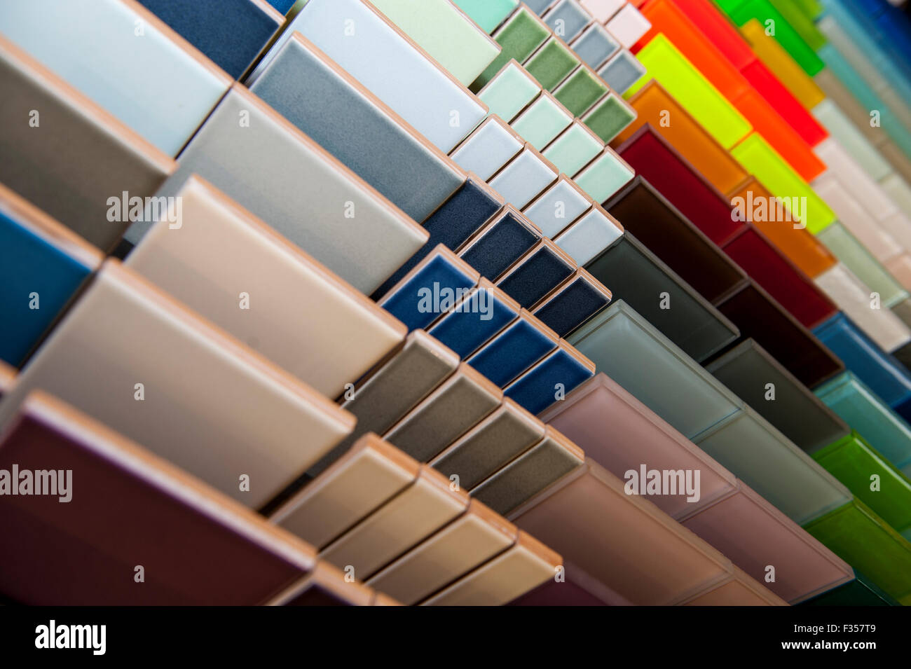 Bright colours for interior design tiles swatches and tassles Stock ...