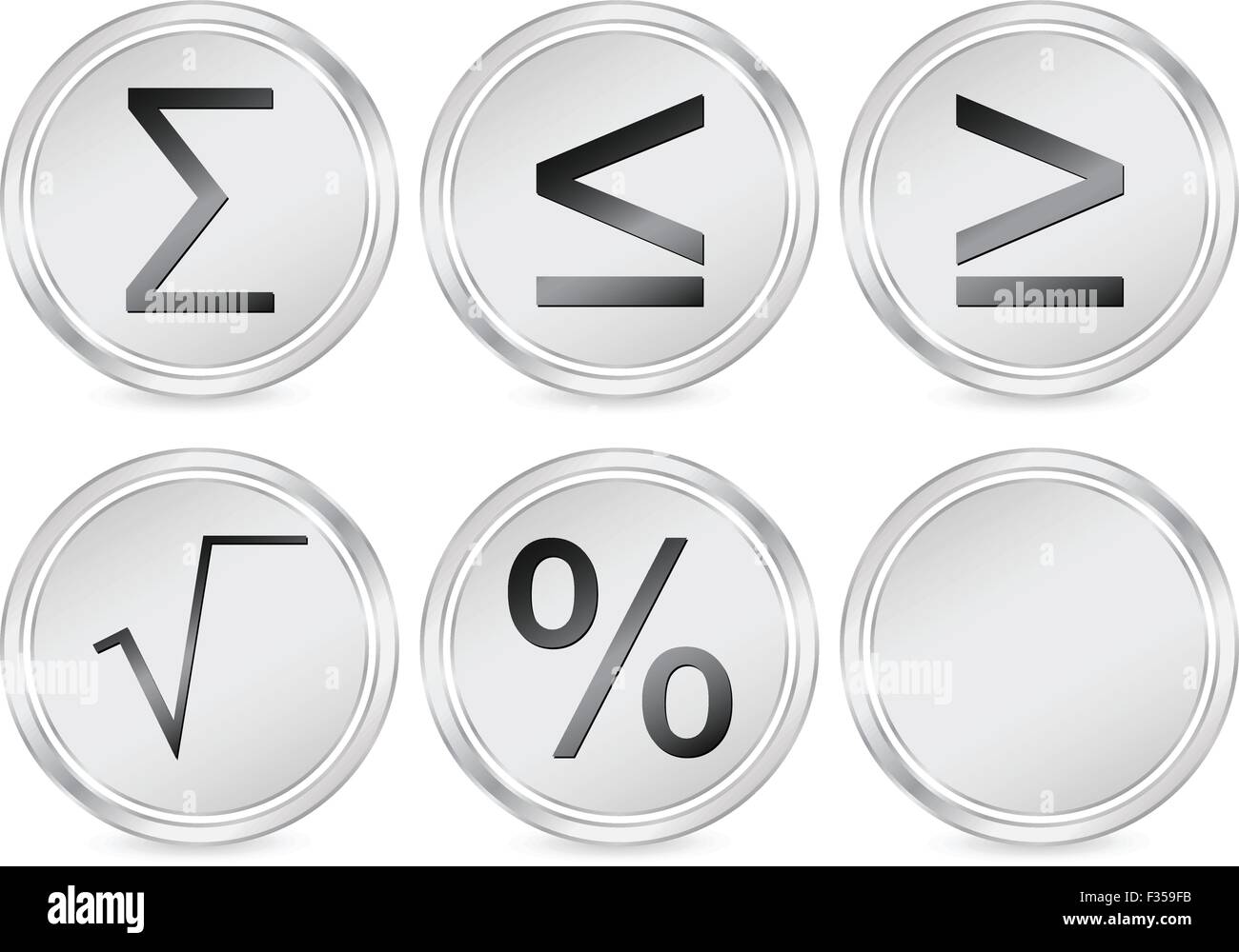 Metal mathematics circle icon set. Vector illustration Stock Vector ... Metal mathematics circle icon set. Vector illustration Stock Vector ...