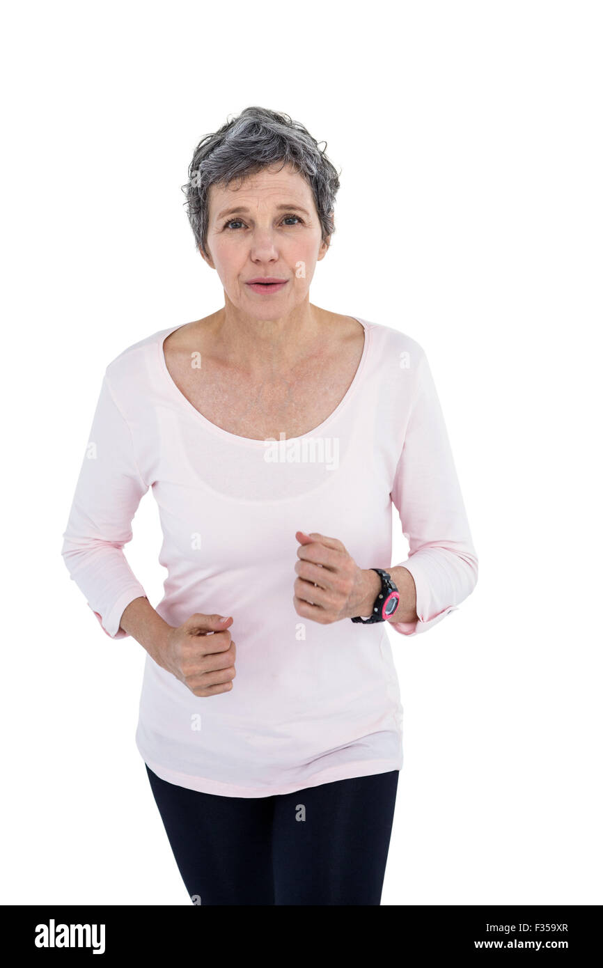 Mature woman running jogging hi-res stock photography and images - Alamy