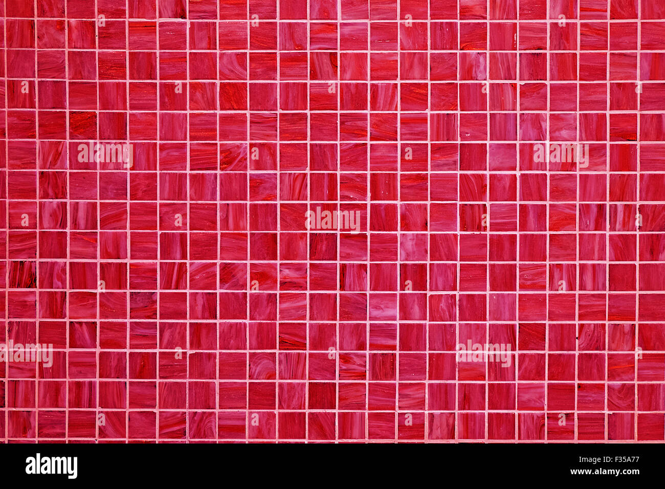A red square tiled background with small mosaic tiles Stock Photo - Alamy