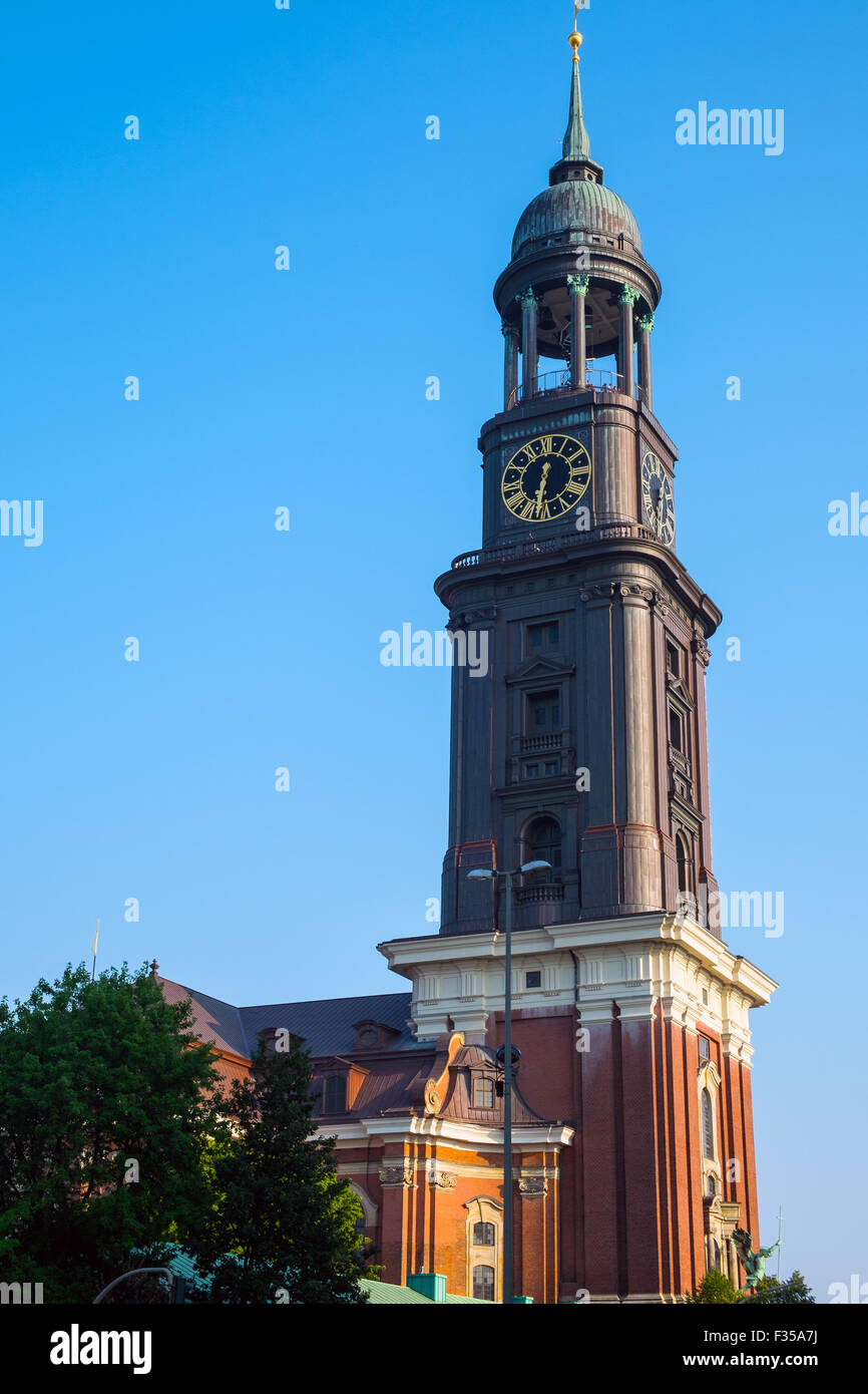 The tower of St.the Michaelis church in Hamburg Stock Photo - Alamy