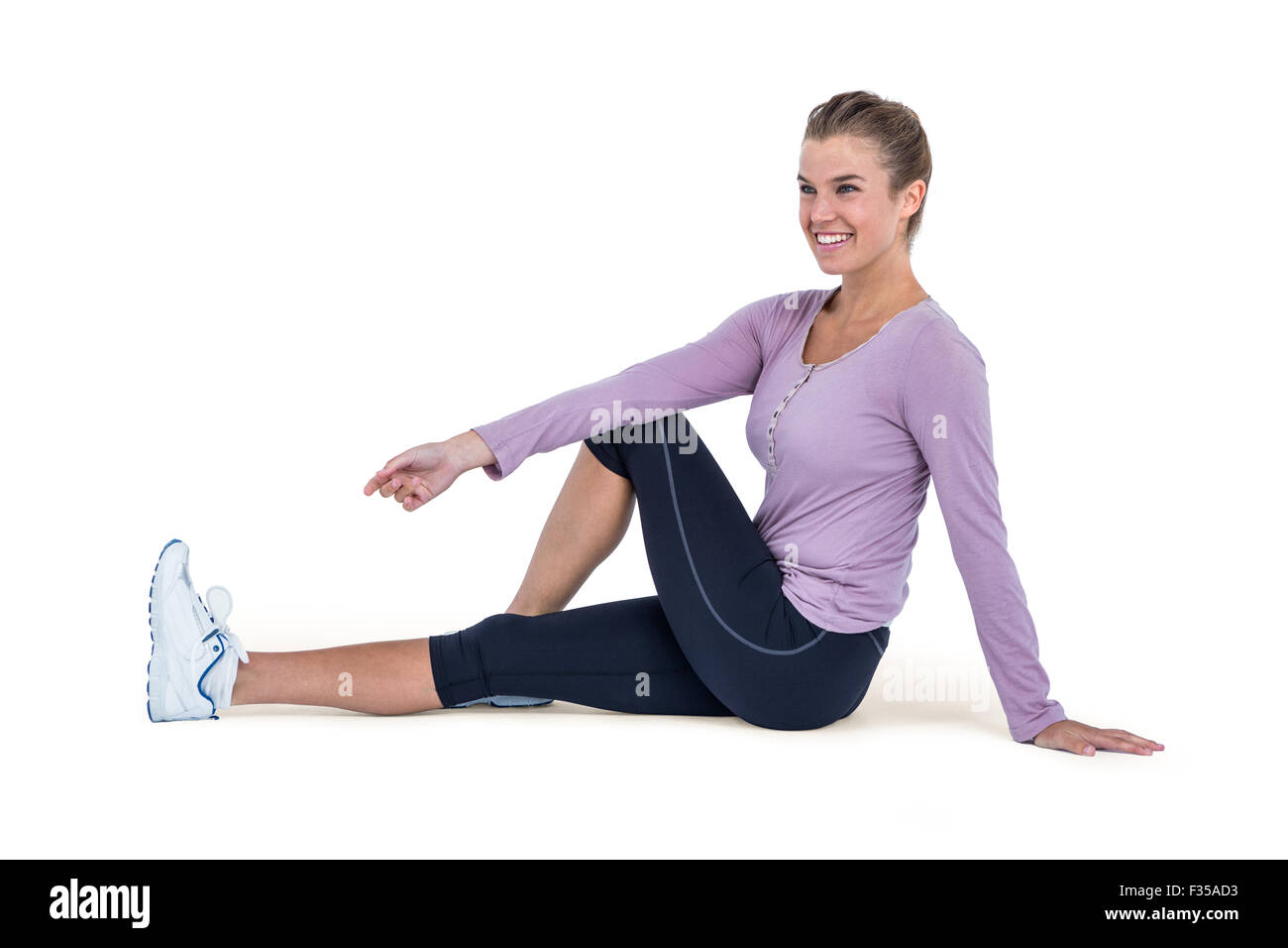 Happy beautiful woman exercising Stock Photo - Alamy