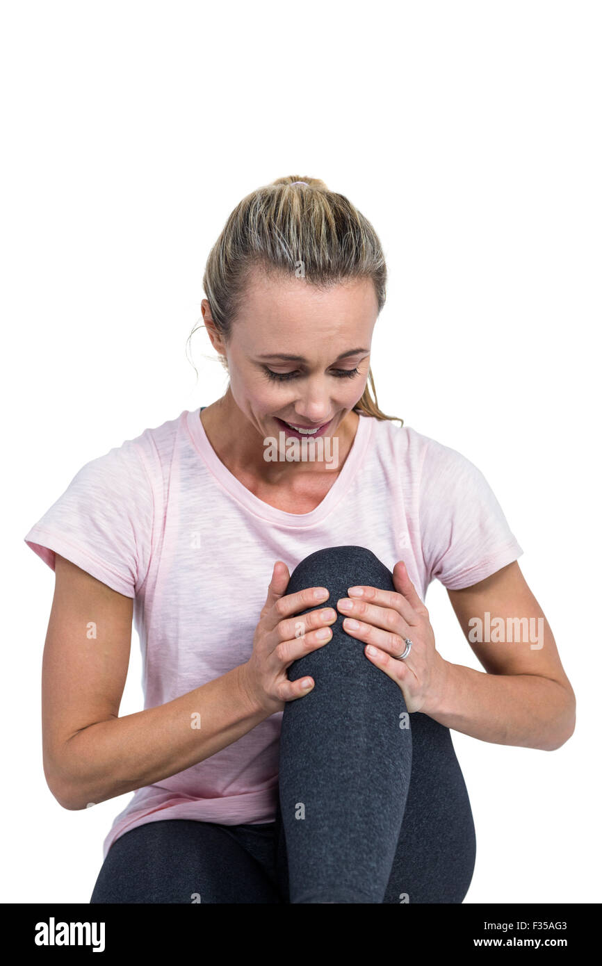 Sporty Woman Knee Pain High Resolution Stock Photography and Images - Alamy