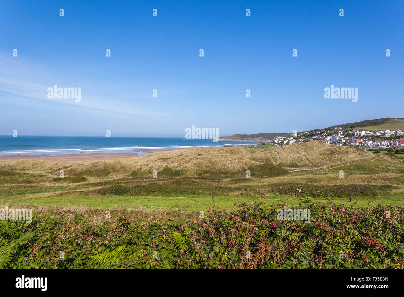 Coastal town, Woolacombe, North Devon, England, UK Stock Photo - Alamy
