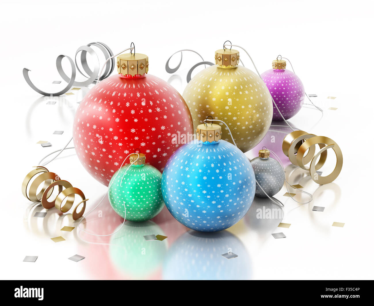 Christmas baubles isolated on white background Stock Photo - Alamy
