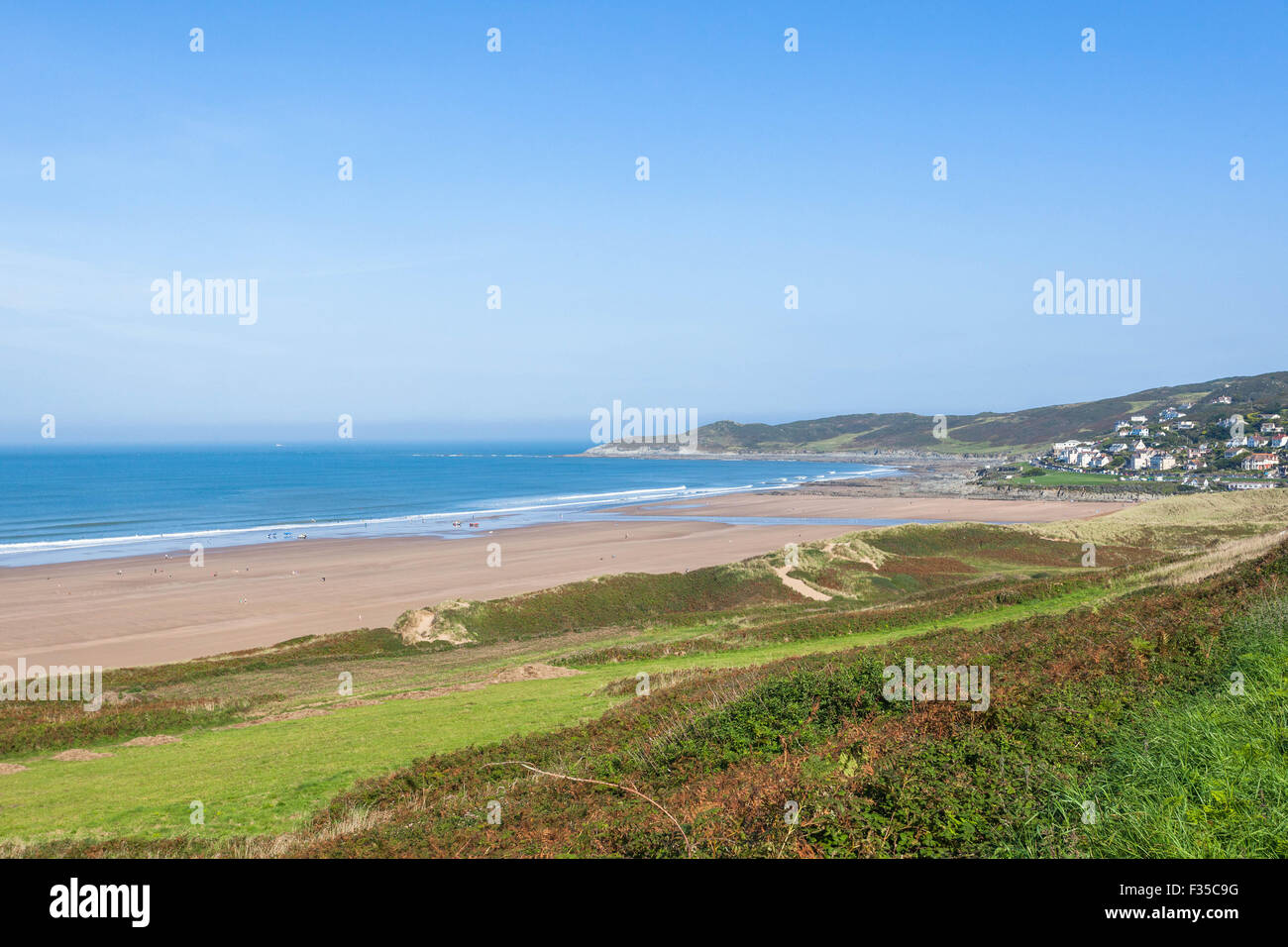 Coastal town, Woolacombe, North Devon, England, UK Stock Photo - Alamy