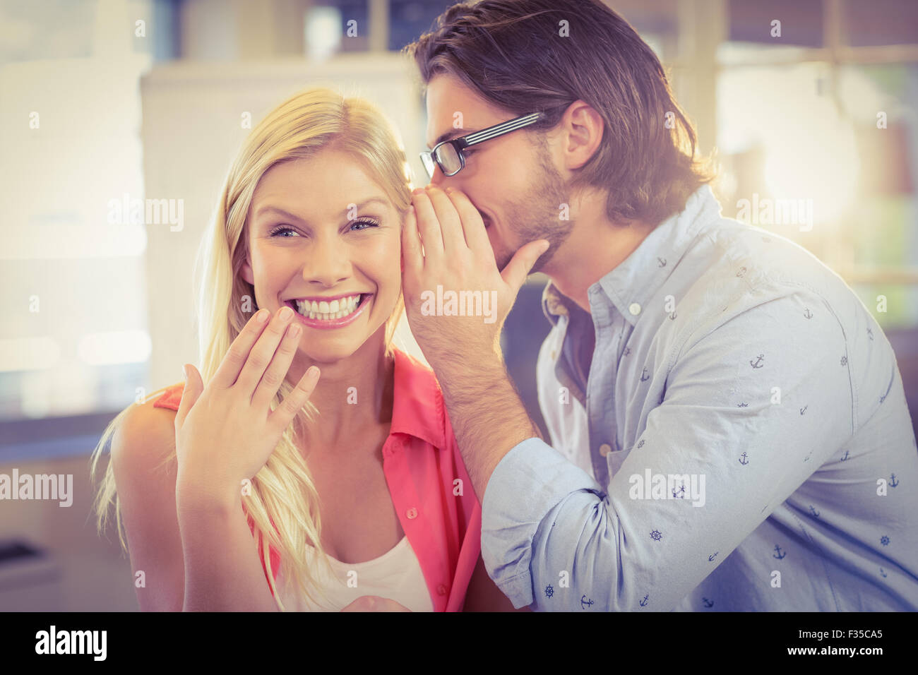 Male office surprise female colleague hi-res stock photography and ...