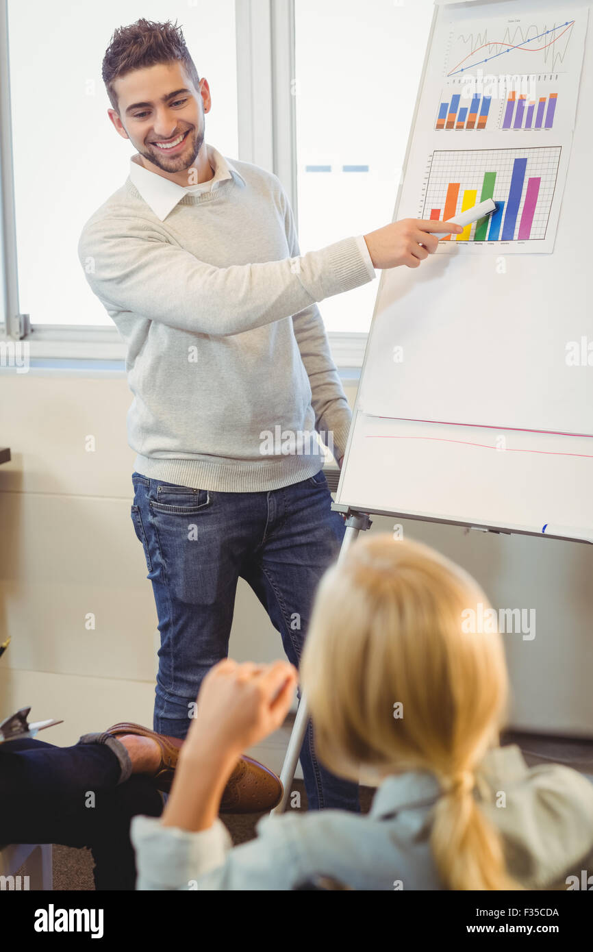 Smiling businessman giving presentation in meeting room Stock Photo - Alamy