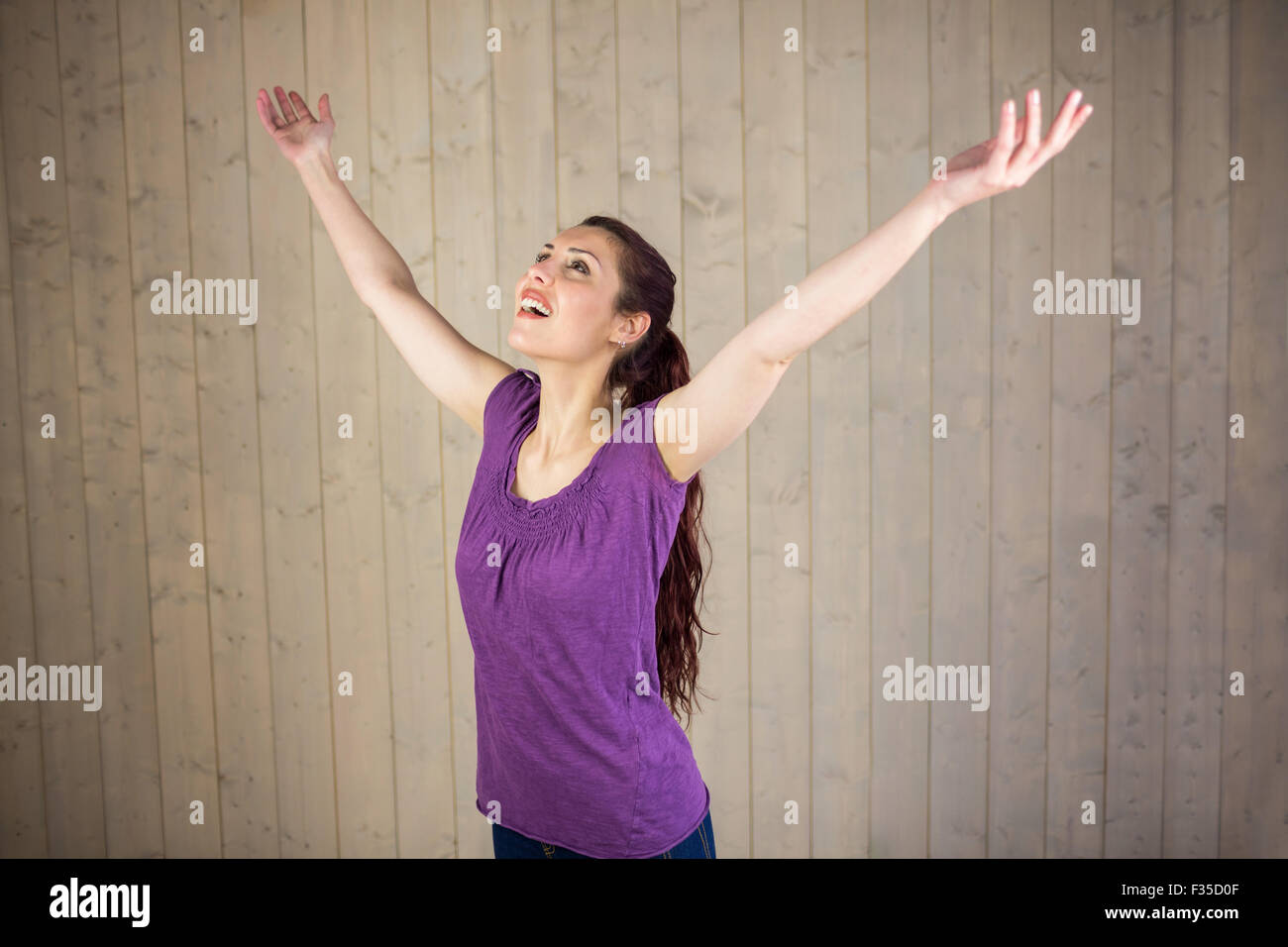 Woman arms raised beauty hi-res stock photography and images - Alamy