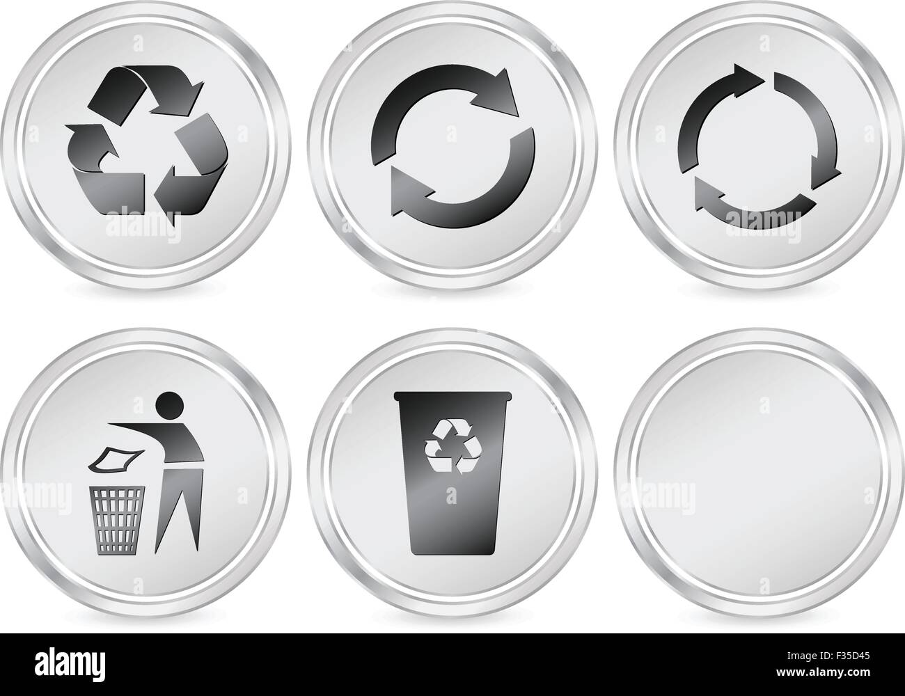 White set recycling symbols hi-res stock photography and images - Alamy