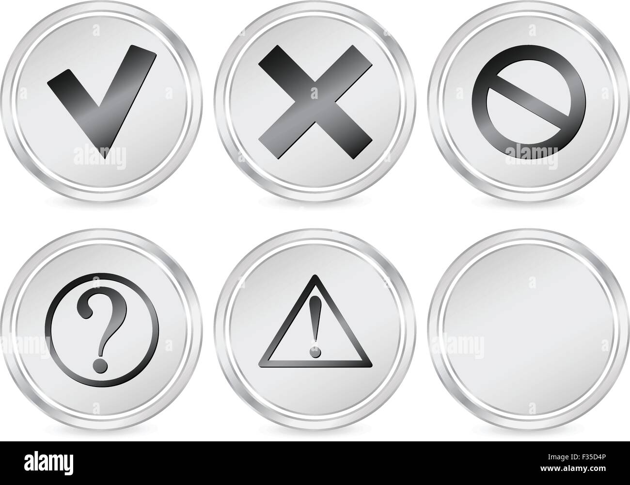 Metal symbol circle icon set. Vector illustration Stock Vector Image ...