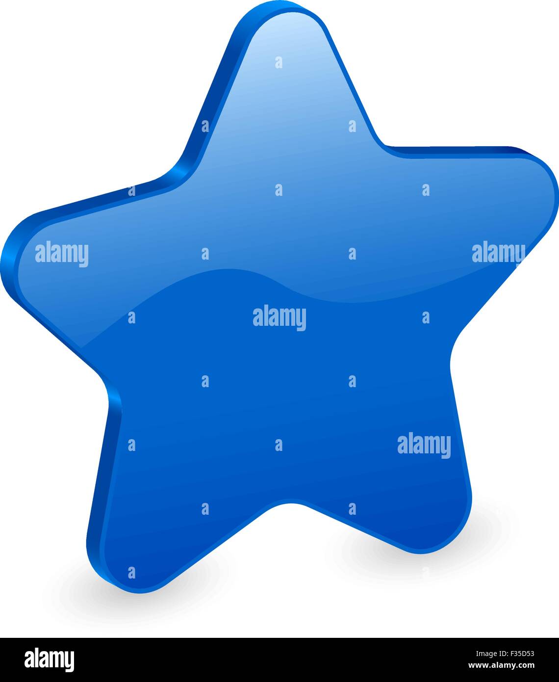 3D blue star isolated on a white background. Vector illustration Stock ...