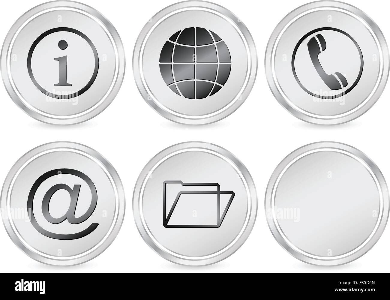 Metal information circle icon set. Vector illustration Stock Vector ...