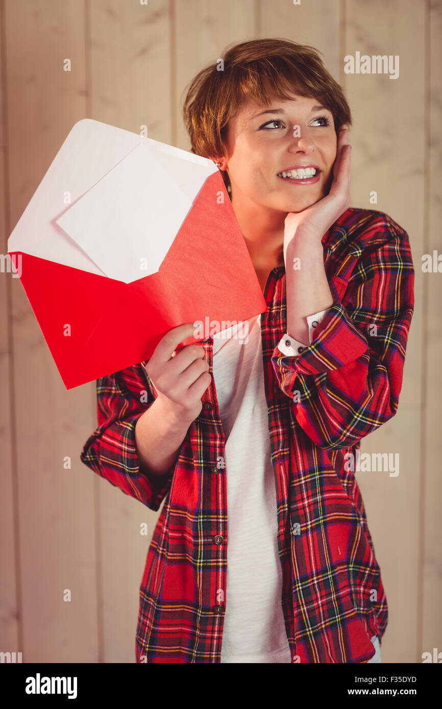Woman with envelope hi-res stock photography and images - Alamy