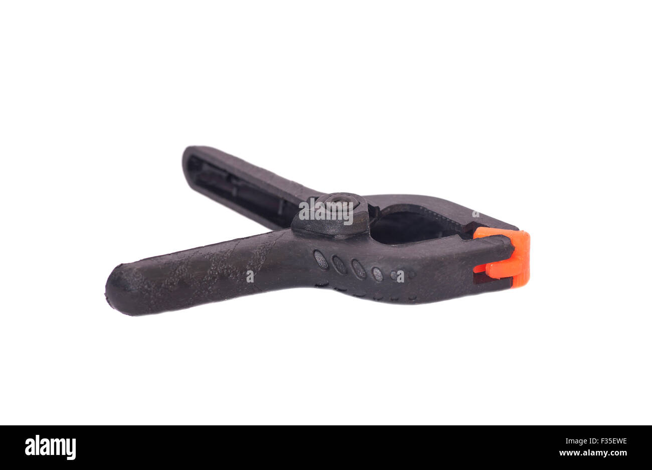 Black Plastic Spring Clamps isolated on white background Stock Photo ...