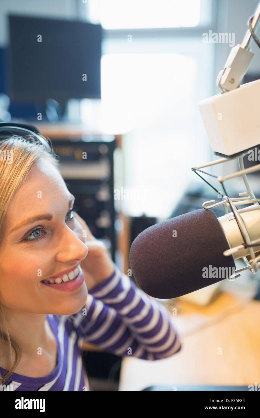 Female host broadcasting radio hi-res stock photography and images - Alamy