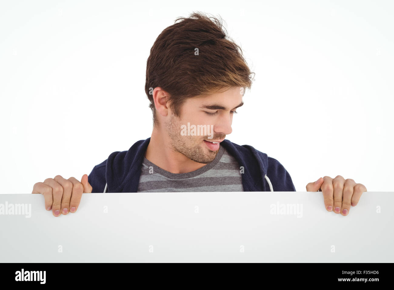 Man holding billboard Stock Photo - Alamy