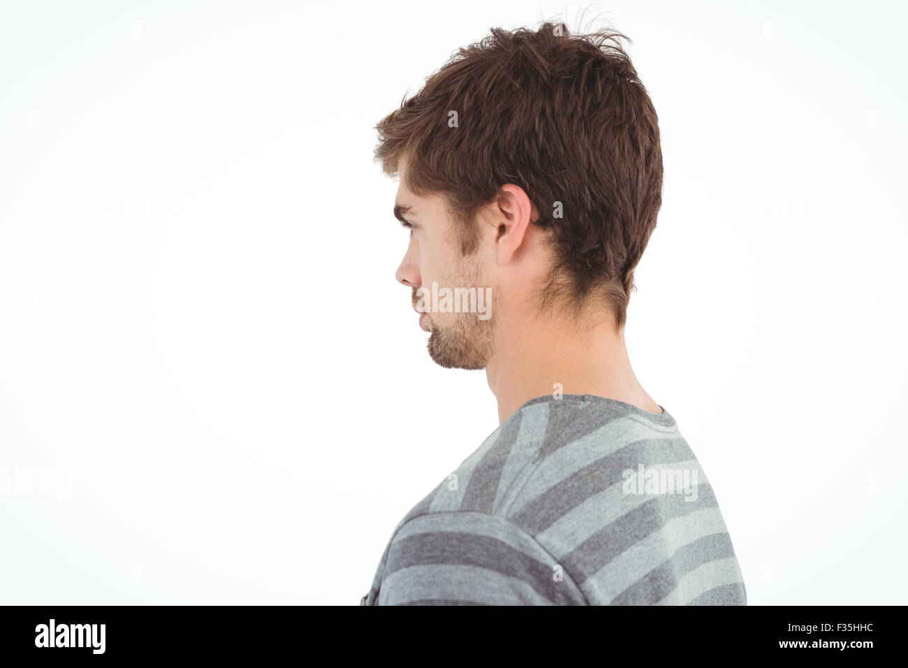Side view of serious man Stock Photo - Alamy