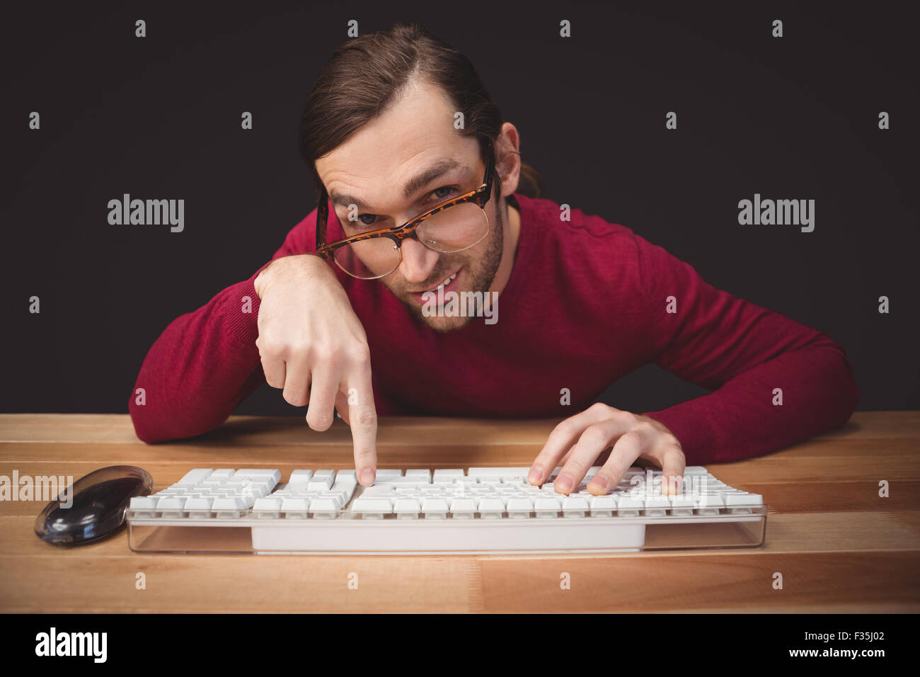 Man pointing on computer hi-res stock photography and images - Alamy