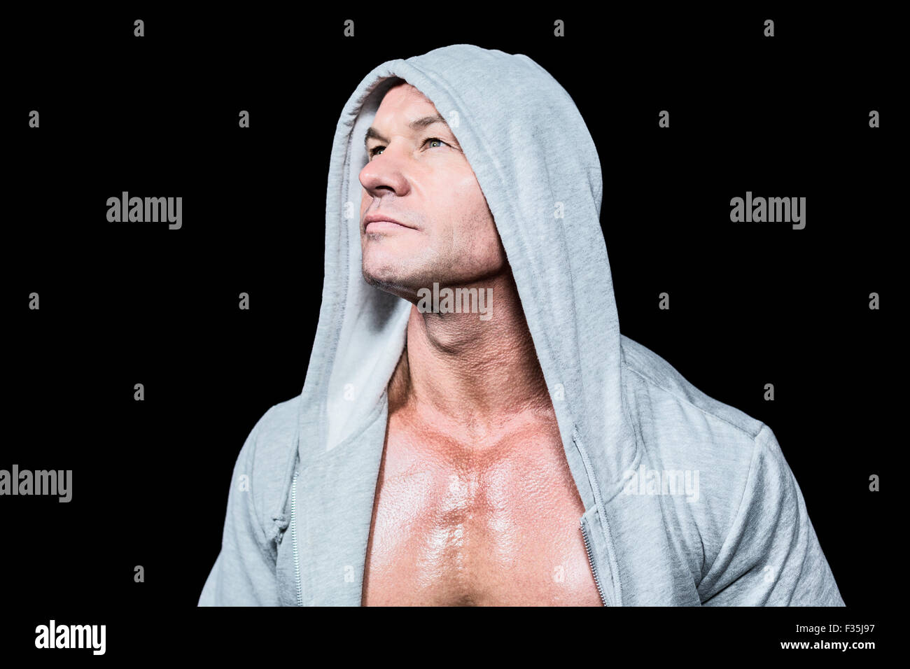 Thoughtful man looking up Stock Photo - Alamy