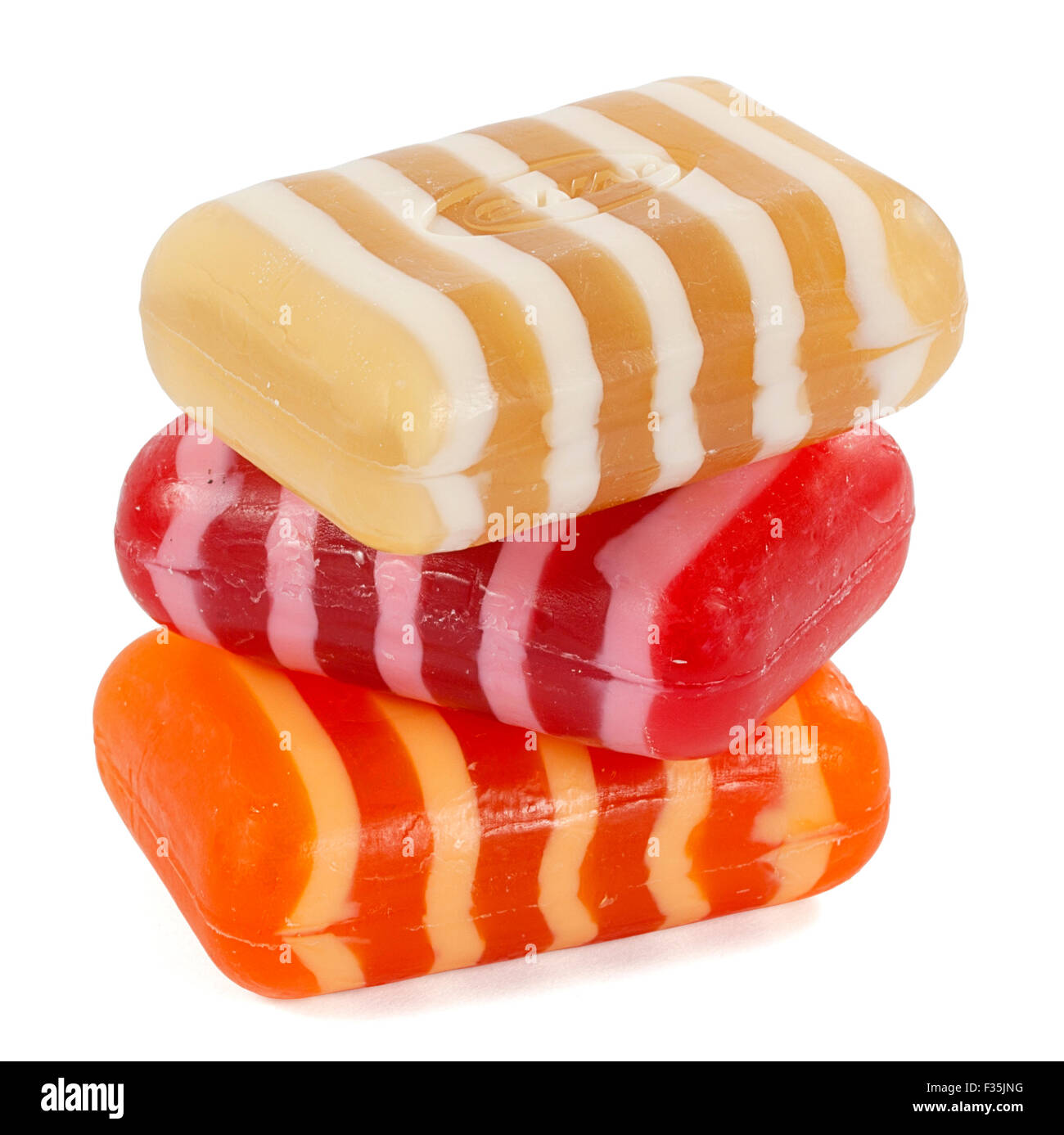 three soaps isolated on white background Stock Photo - Alamy