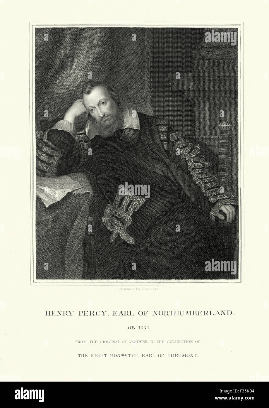 Portrait of Henry Percy, 9th Earl of Northumberland an English nobleman ...