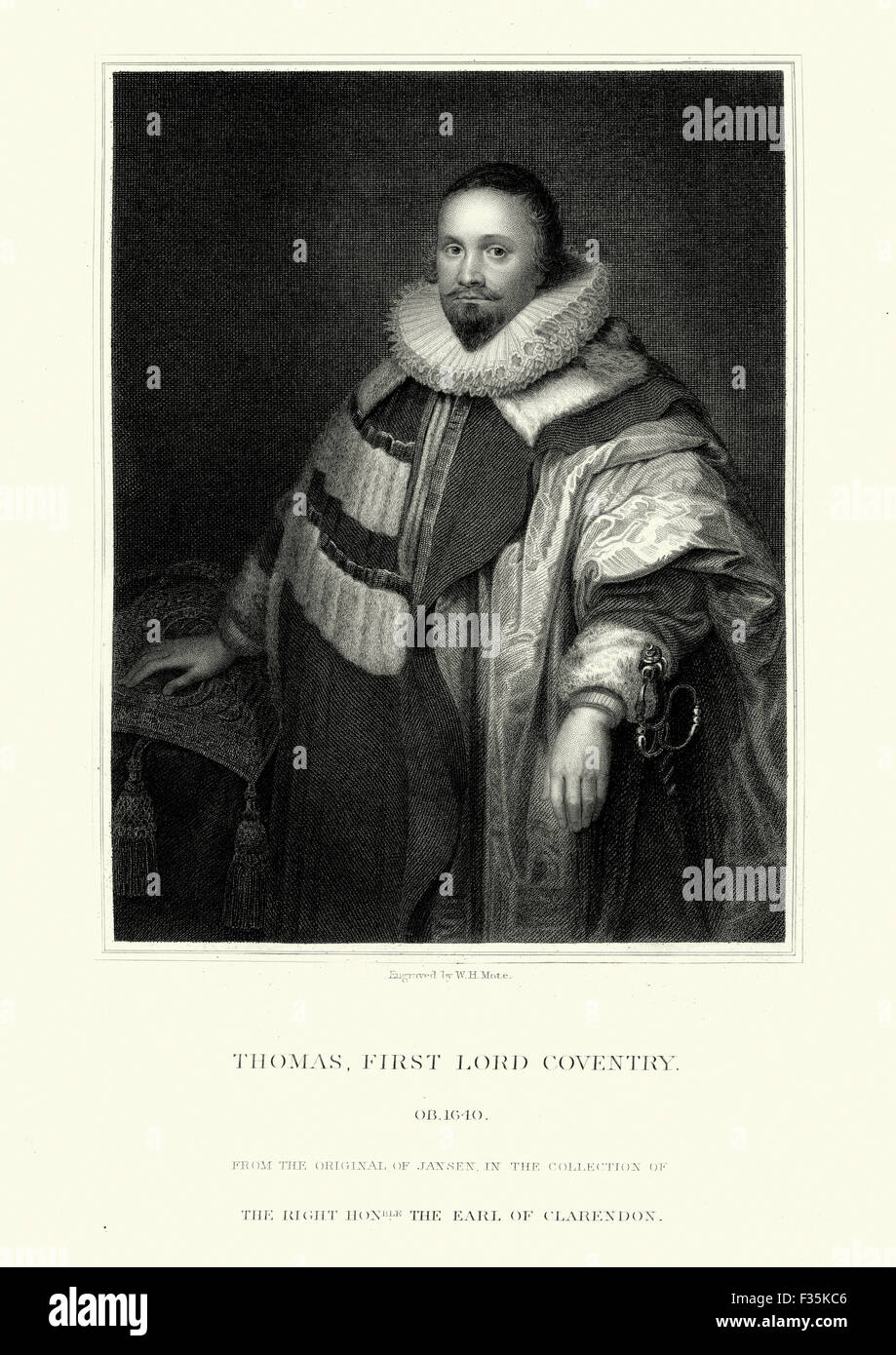 Portrait of Thomas Coventry, 1st Baron Coventry a prominent English ...