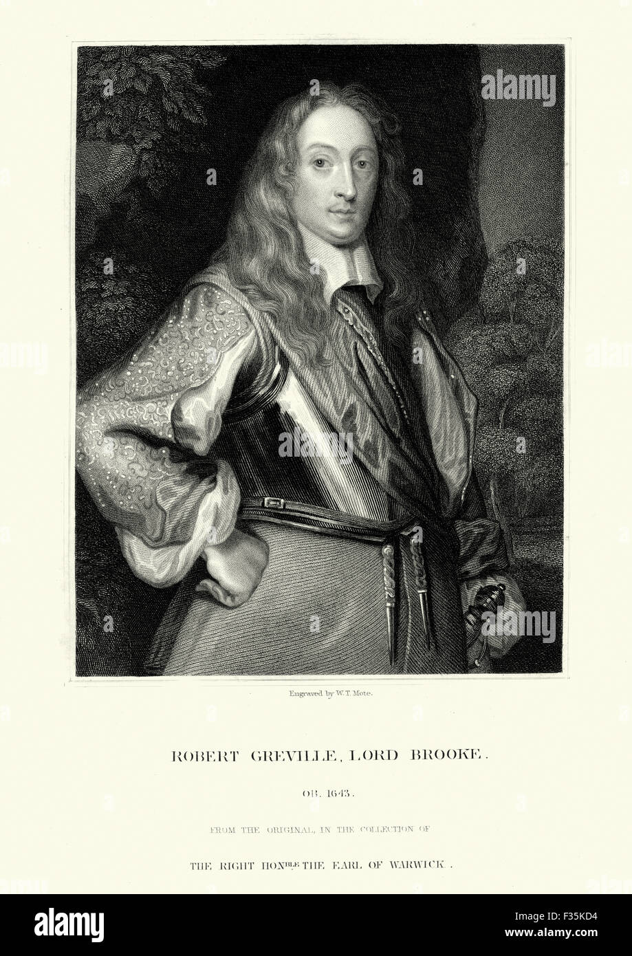 Portrait of Robert Greville, 2nd Baron Brooke, an English Civil War ...