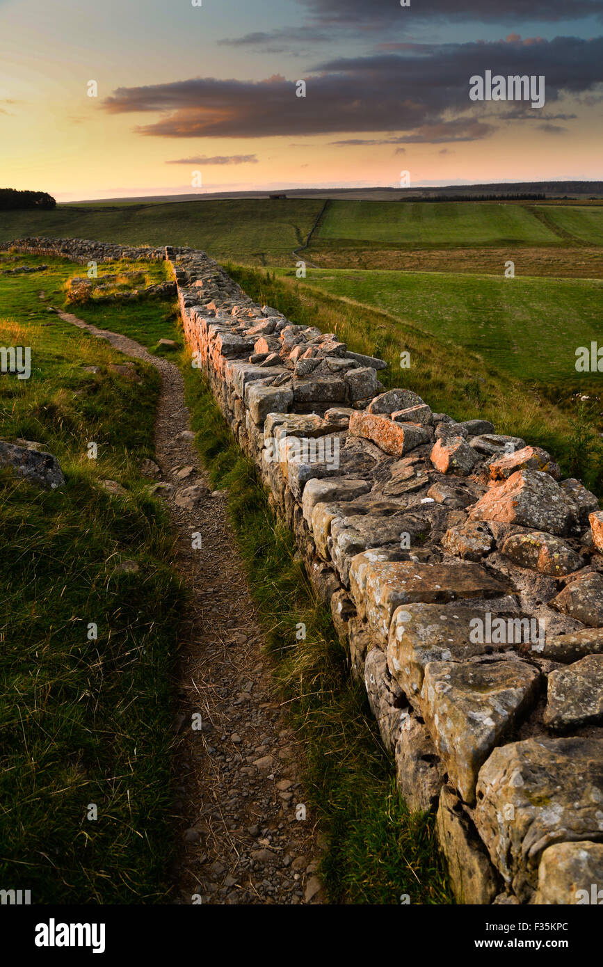 Hadrian's Wall to the east of Mile Castle 39 Stock Photo - Alamy