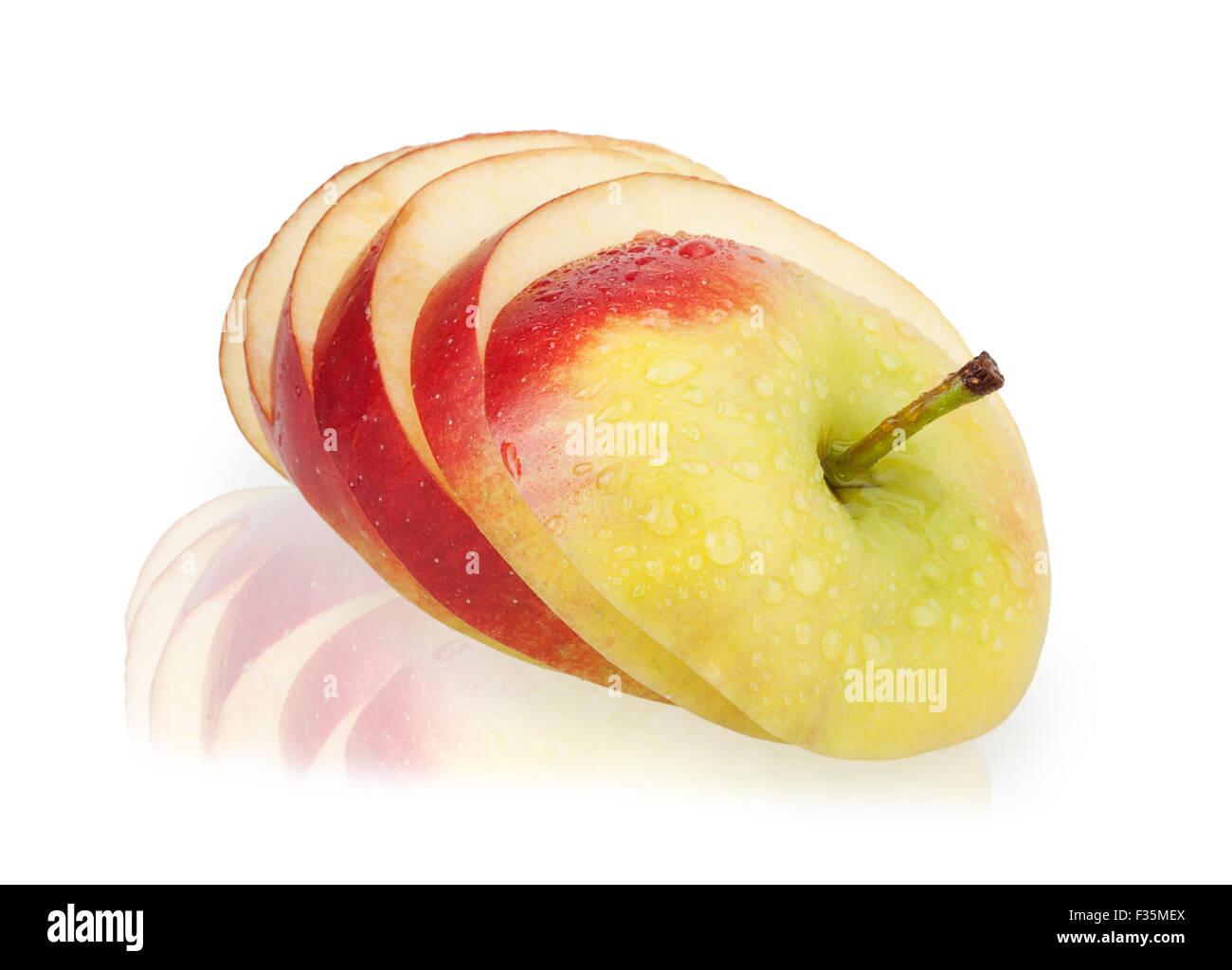 sliced apple isolated on white background Stock Photo - Alamy