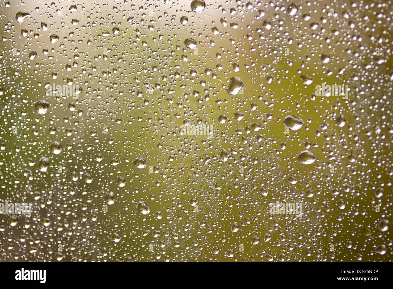 natural water drops on window glass with green background Stock Photo ...