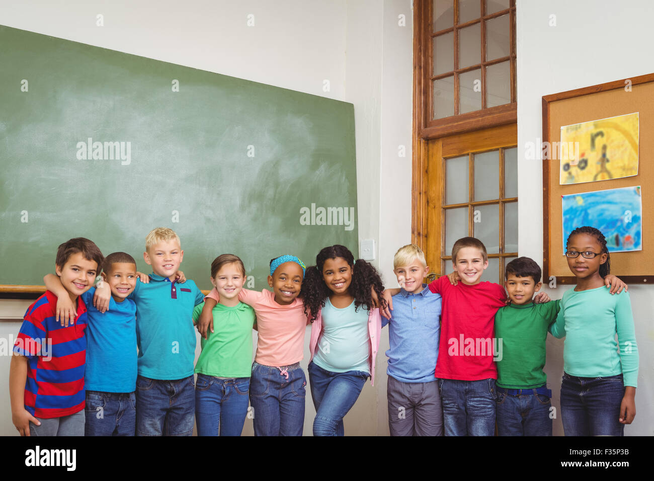 Students standing together in a line Stock Photo - Alamy