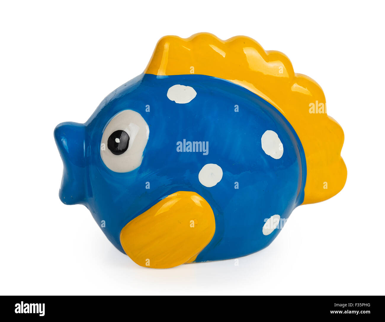 Cute fish bank isolated on a white background Stock Photo - Alamy