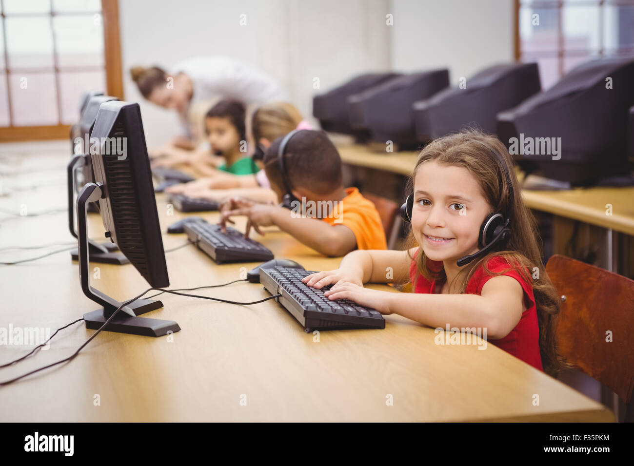 Students using computers in the classroom Stock Photo - Alamy