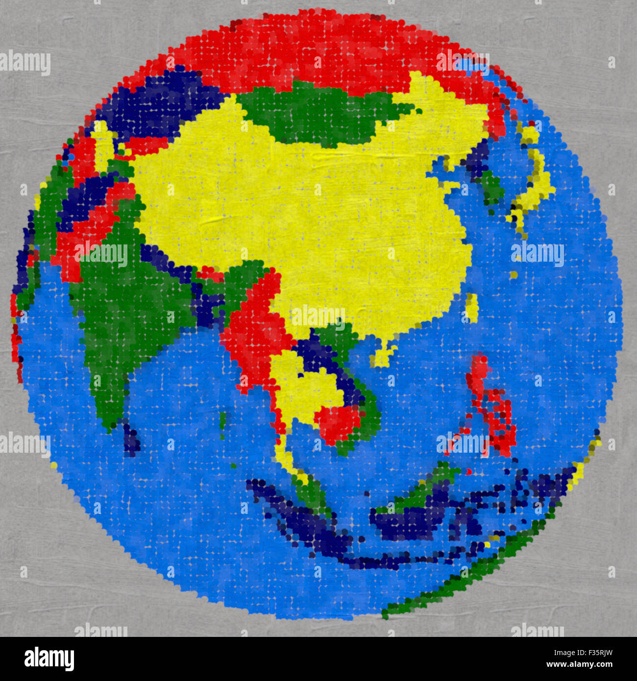 Drawing of southeast Asia on globe, dotted illustration Stock Photo - Alamy