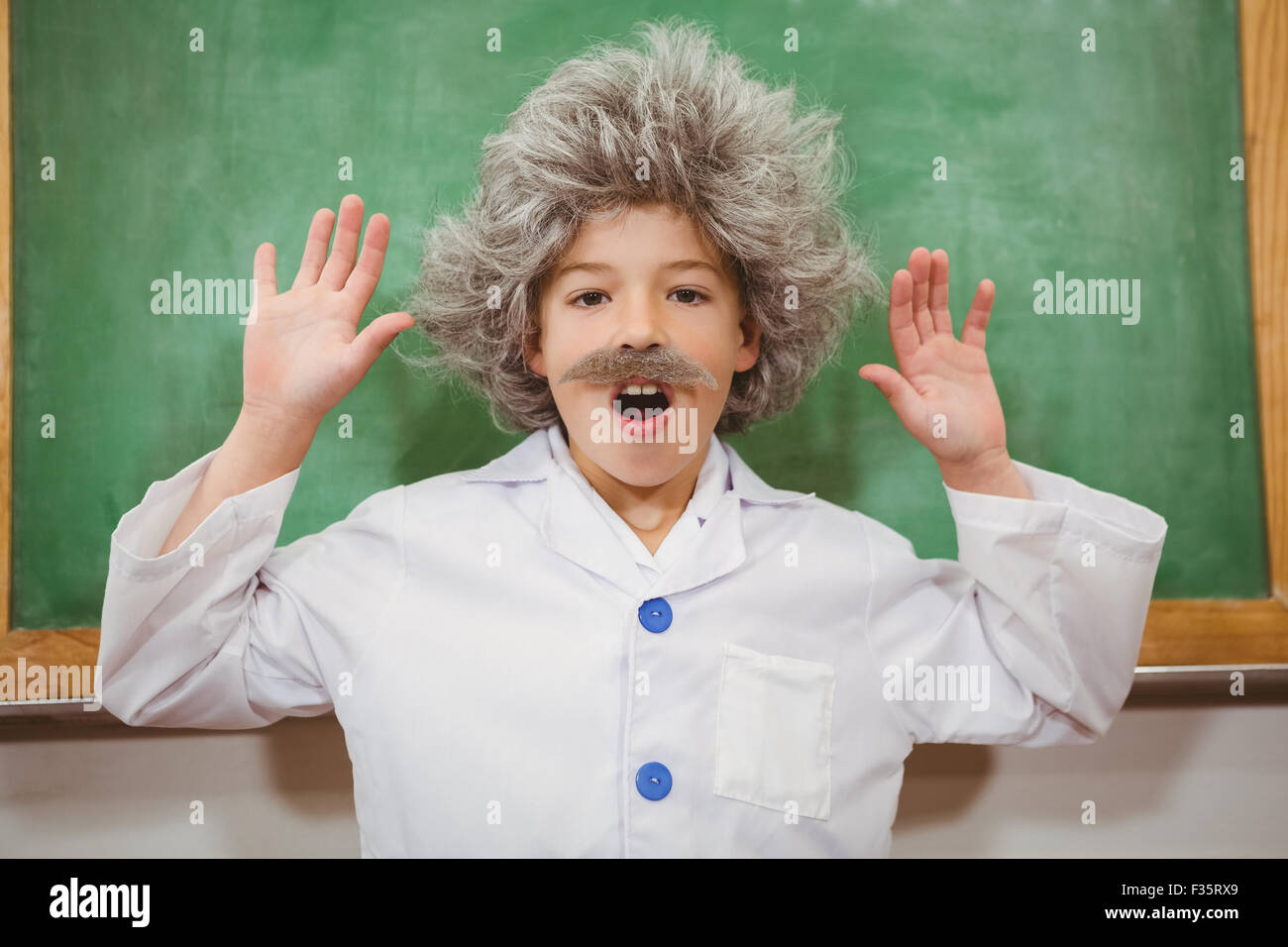 Student dressed up as einstein Stock Photo - Alamy