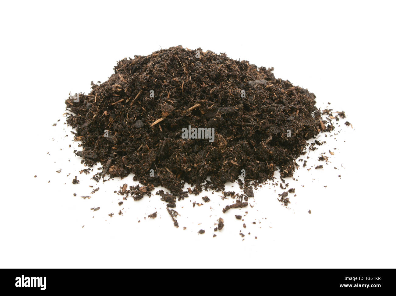 Compost, soil or dirt in a heap, isolated on a white background Stock ...