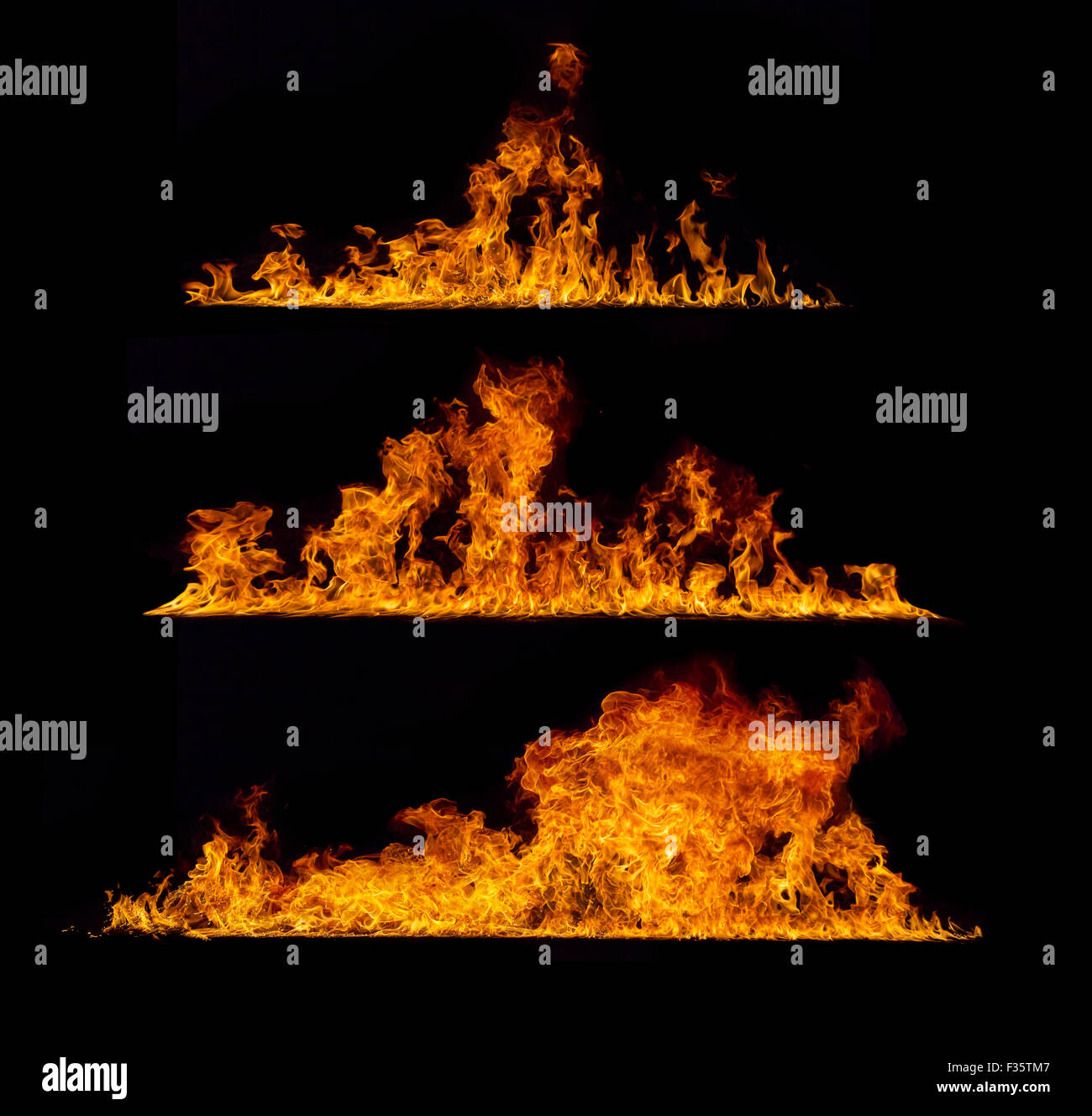 High resolution fire collection on black background Stock Photo - Alamy