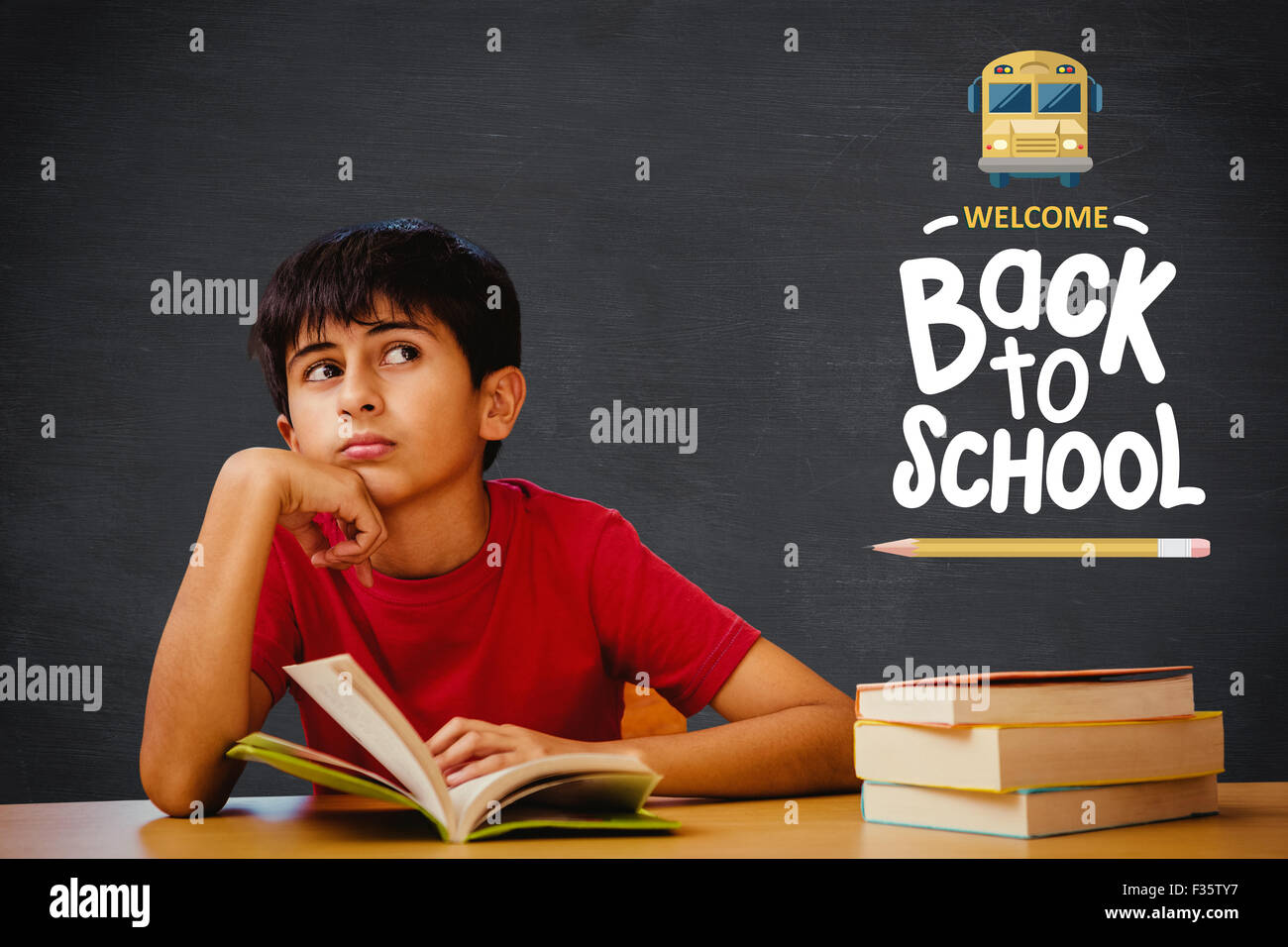 Thoughtful boy reading hi-res stock photography and images - Alamy