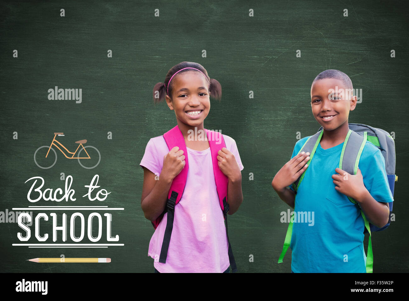Composite image of happy pupils Stock Photo - Alamy