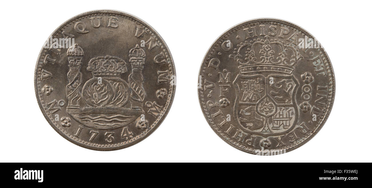 1734 8 Reales Vtraque Vnum Stock Photo - Alamy