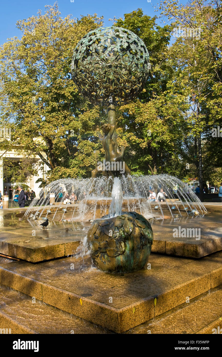 Moscow, Russia - September 12, 2012: fountain with sculptures of Adam ...