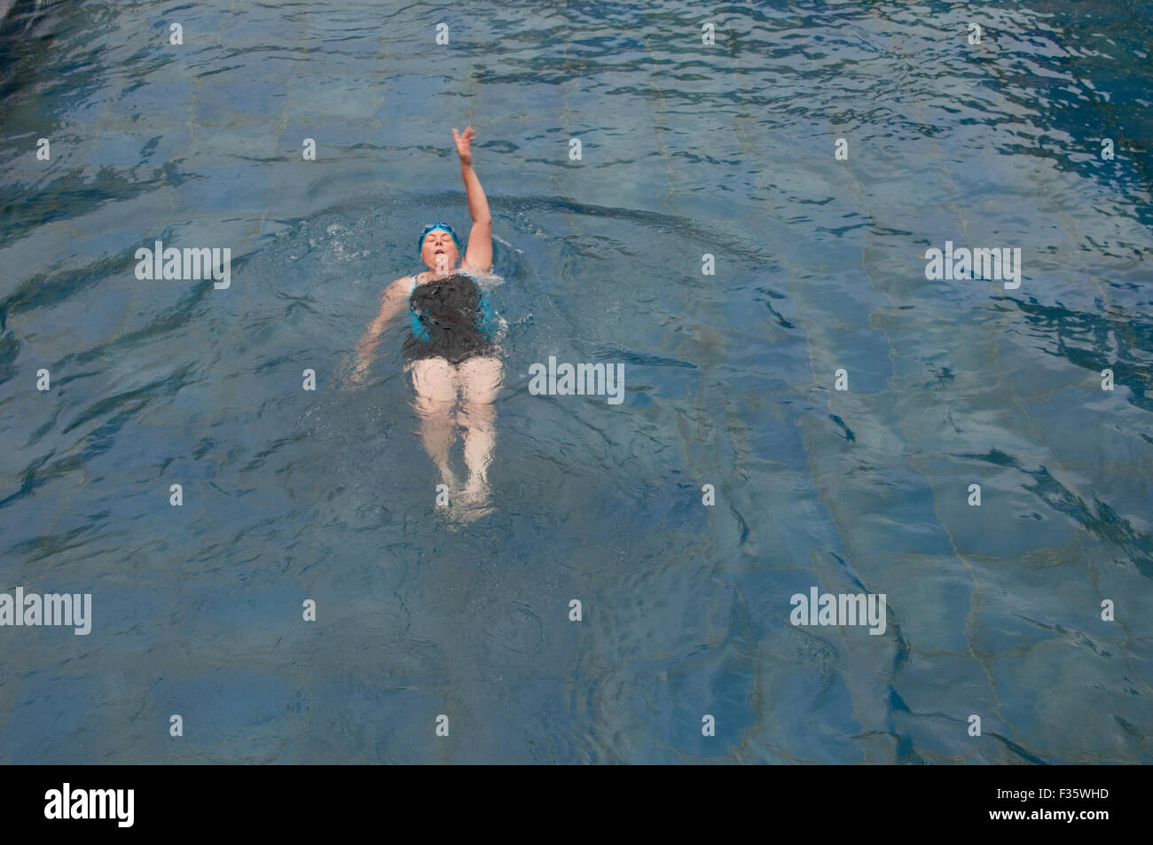 swimmer doing backstroke Stock Photo - Alamy