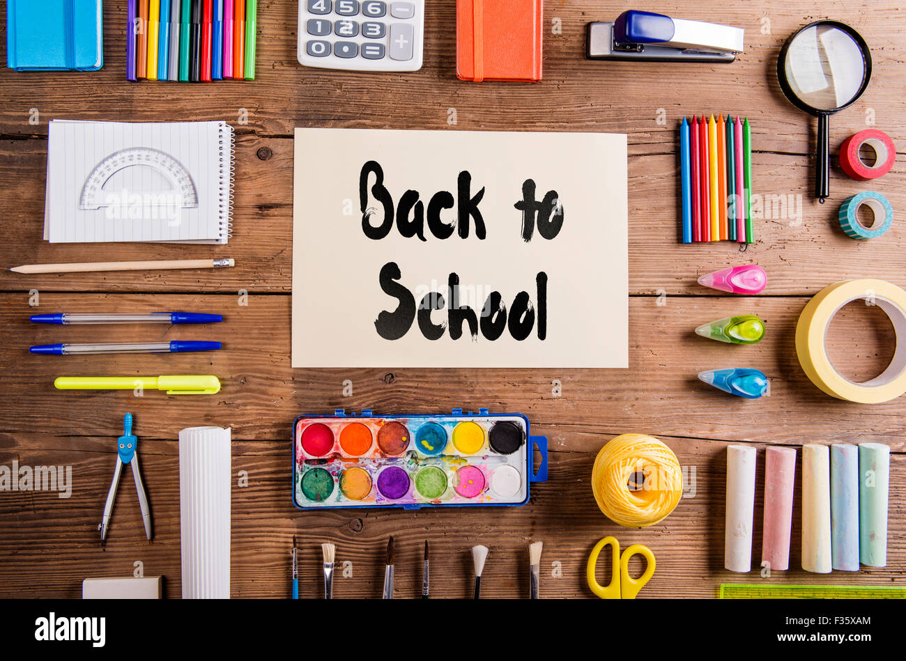 Back to school composition Stock Photo - Alamy